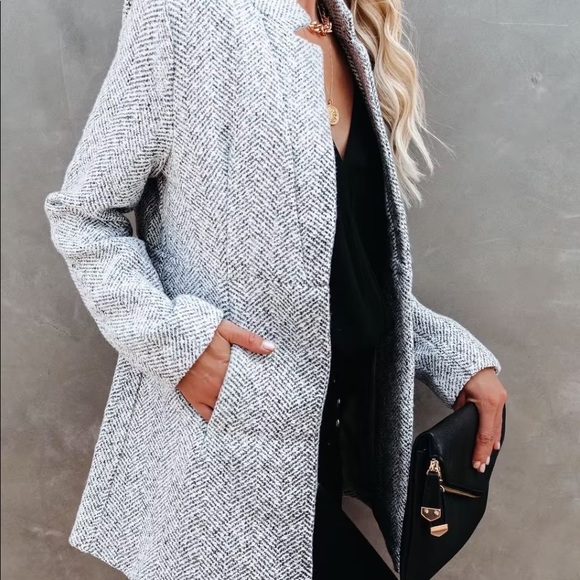 Jackets & Coats | Heather Grey Pocketed Coat | Poshmark